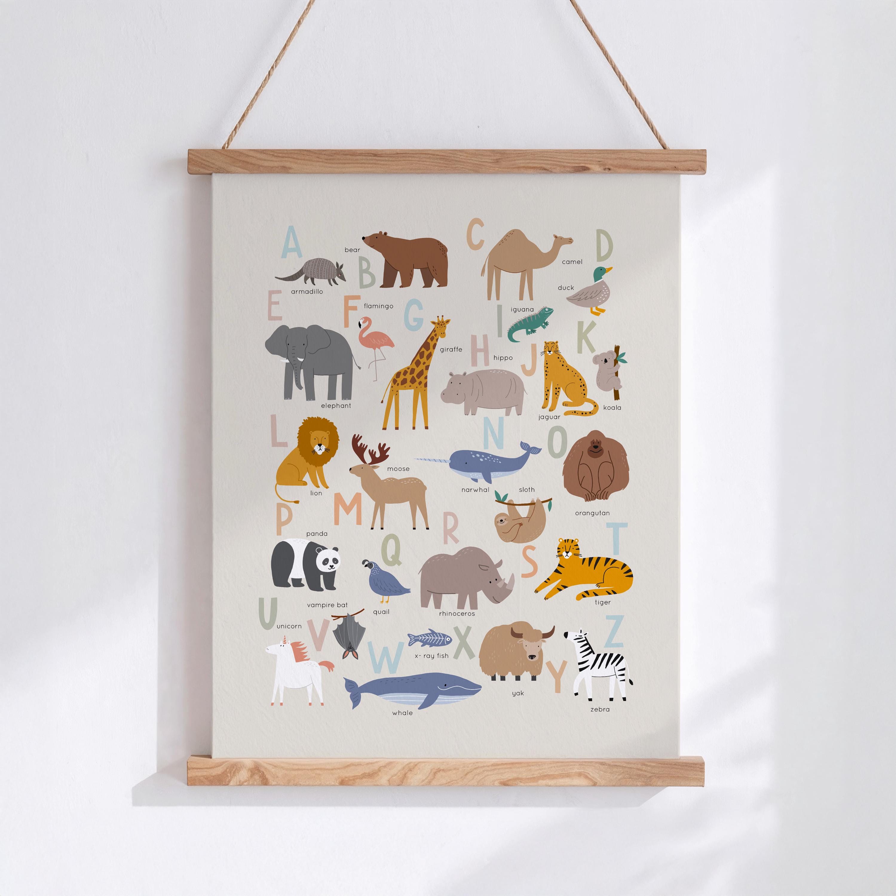 Animal Alphabet Poster, PRINTABLE Wall Art, Educational ABC Poster ...