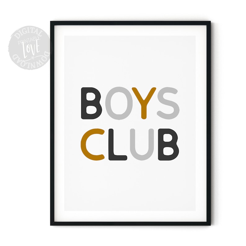 Boys Club Peace Sign Printable Art, Set of 2 Brothers Printable Signs ...