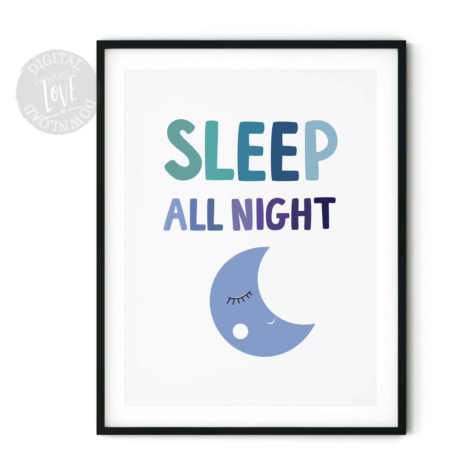 Play All Day Sleep All Night Printable Art Set Nursery Decor - Etsy