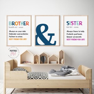 Set of 3: Brother & Sister Definition Print, Siblings Definition ...