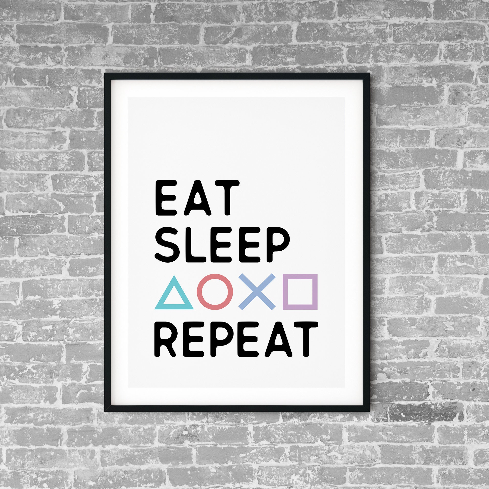 Eat Sleep Game Repeat, Video Game Decor, Gamer Wall Art Poster, Gamer ...