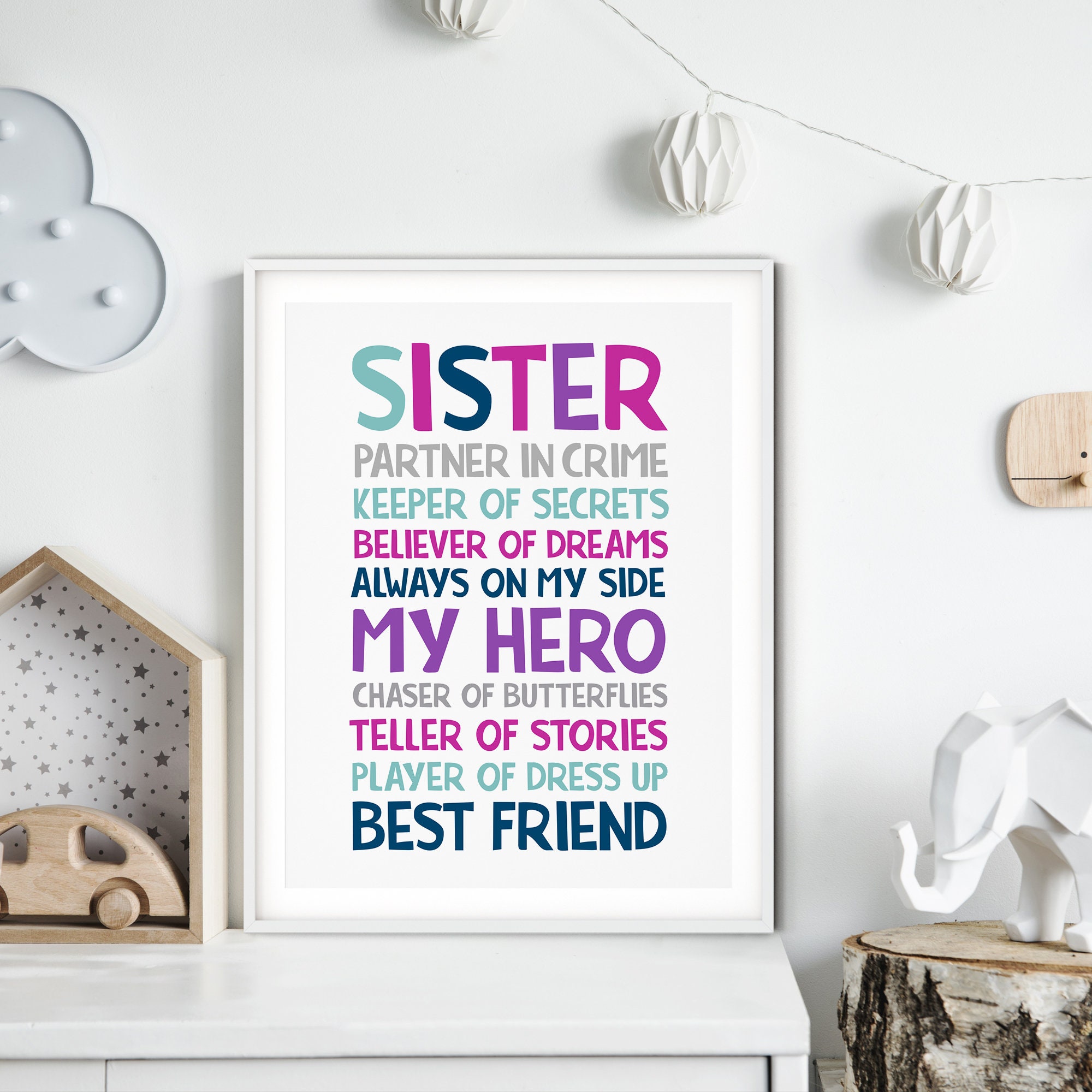 Sister Definition Sign, Sister Sign, Sisters Quote, Girls Playroom ...