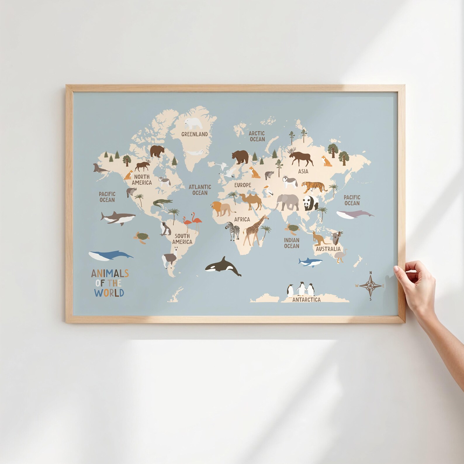 Animals World Map, Kids Animal World Map Printable, UPDATED World Map ...