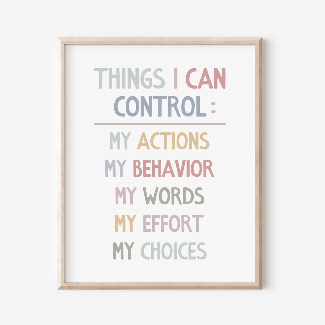 Calming Corner Printable, Things I Can Control Print, Teacher Class ...