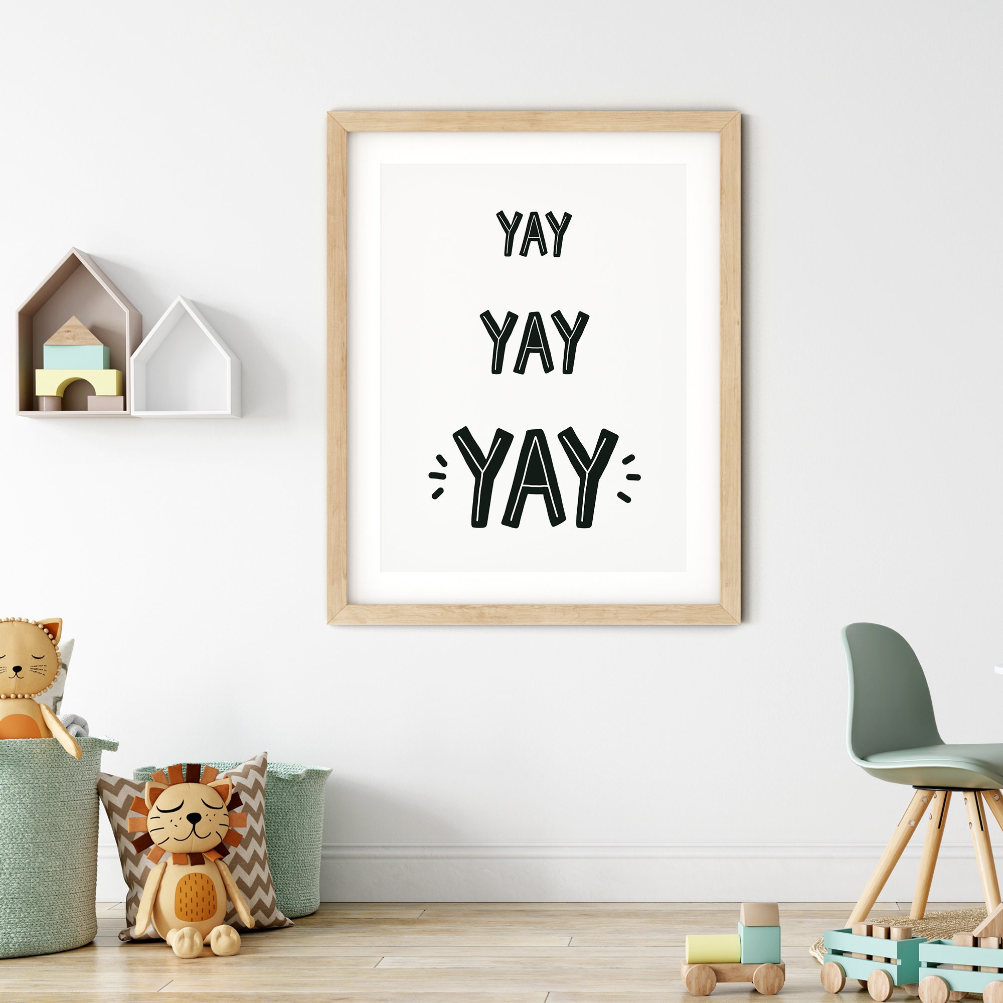 Yay Yay Yay Print Kids Room Decor Kids Wall Art Nursery - Etsy