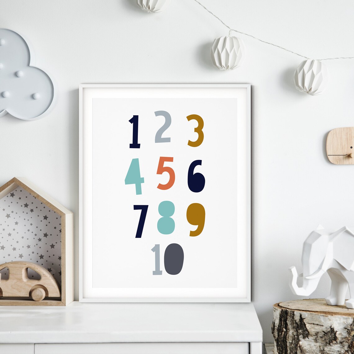 123 Numbers Print Numbers Printable Educational Poster - Etsy