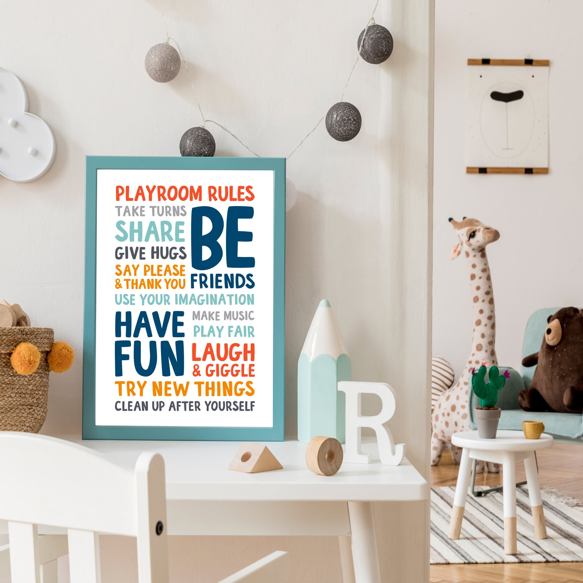 Playroom Rules Printable Playroom Rules Instant Download | Etsy