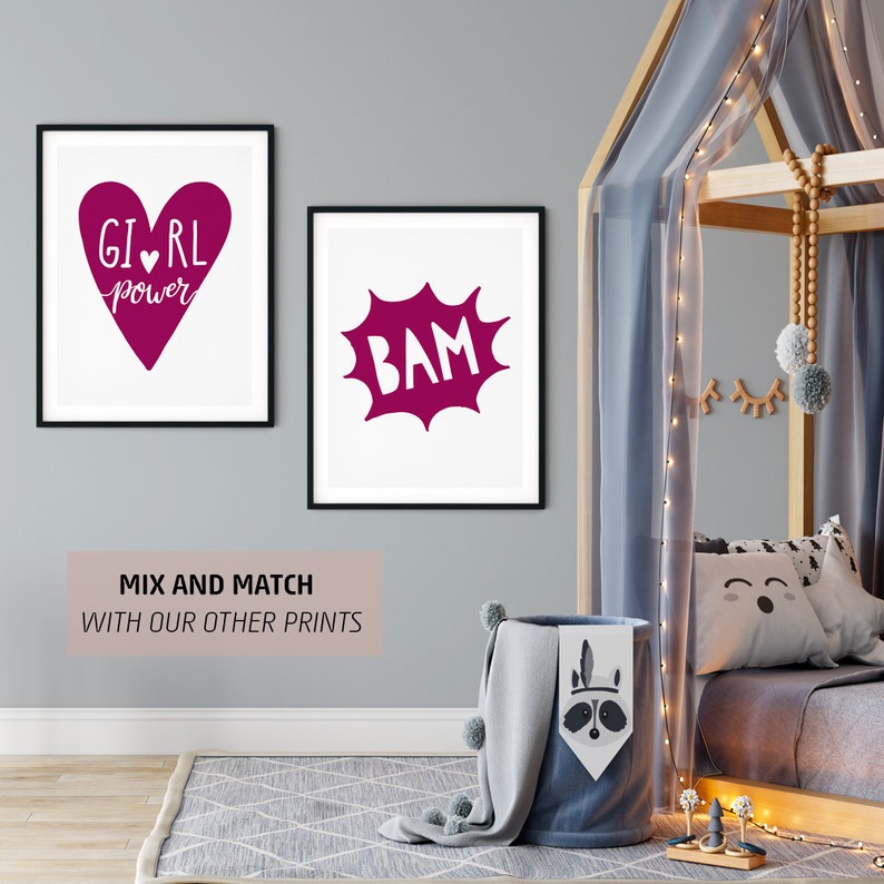 BAM Printable Superhero Decor Girl Power Print Girls Room - Etsy