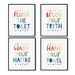 Kids Bathroom Art Set Rainbow Bathroom Decor Flush the - Etsy