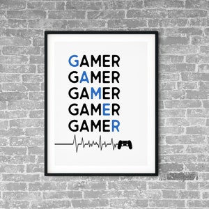 Video Gamer Printable, Gamer Poster, Video Game Wall Art, Gamer Decor ...