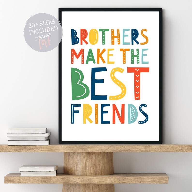 Brothers Make the Best Friends Wall Art Brothers Quote | Etsy
