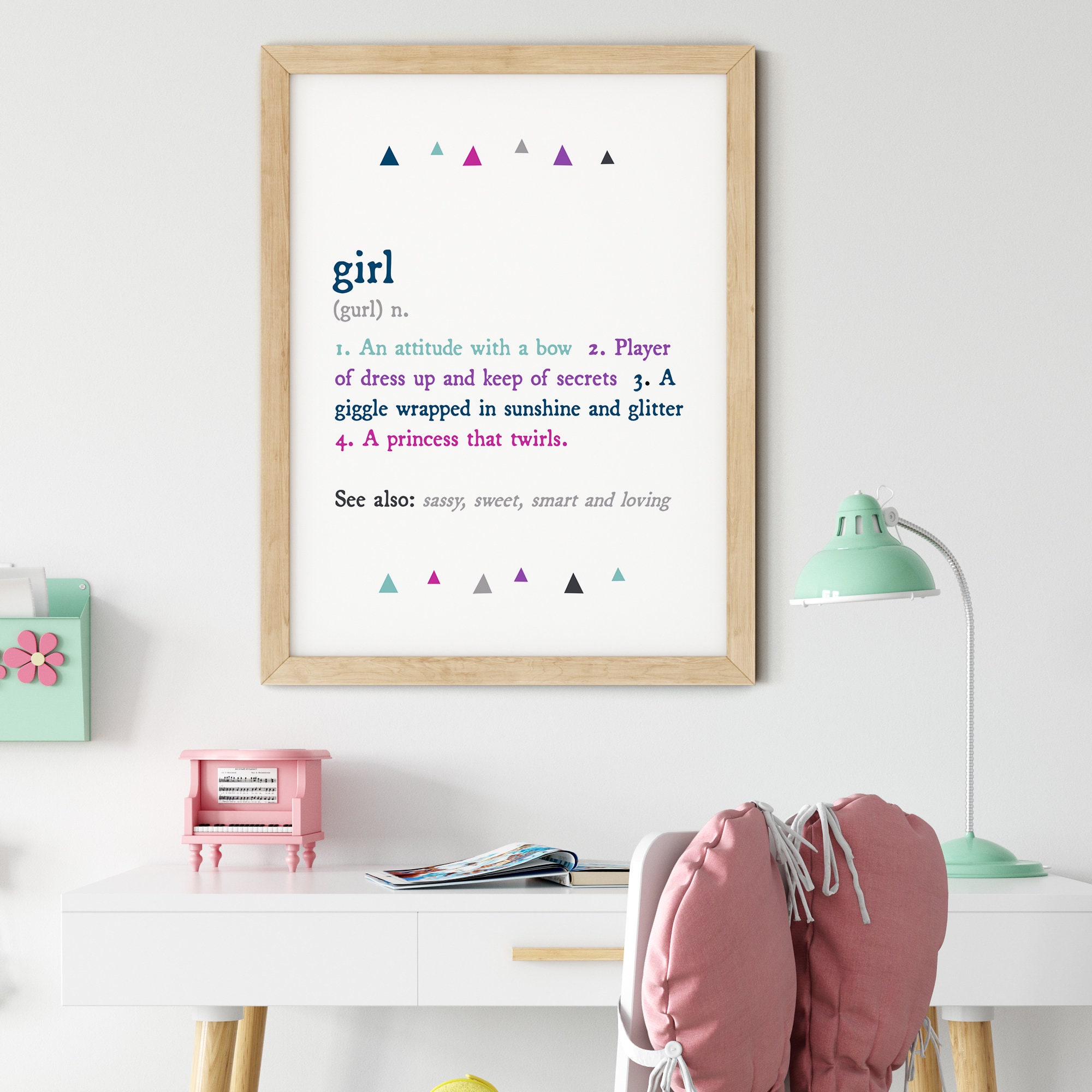 Girl Definition Print Girls Room Decor Girls Nursery Decor - Etsy