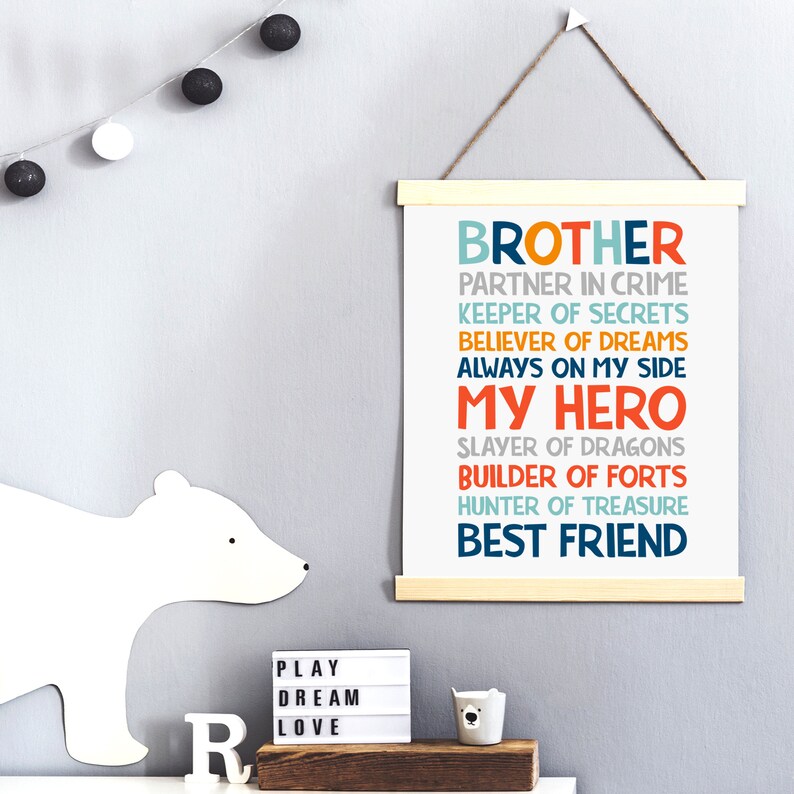 Brother Definition Sign Brother Sign Brothers Quote Boys | Etsy