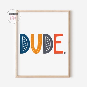 Bro Dude Printable Art, Set of 2 Brothers Printable Signs, Boys Bedroom ...