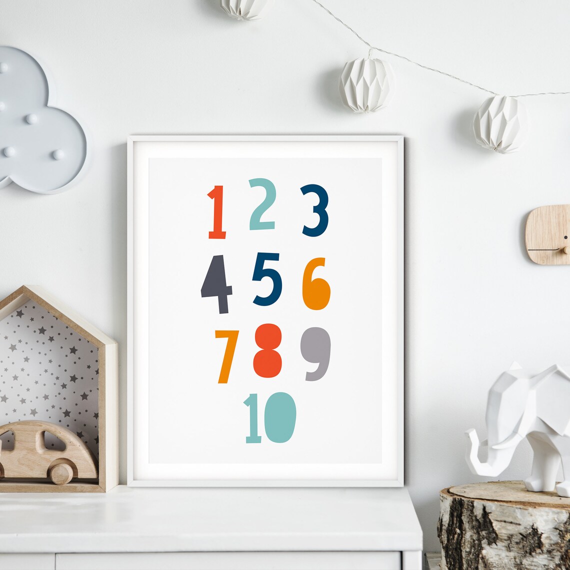 123 Numbers Print Numbers Printable Educational Poster - Etsy