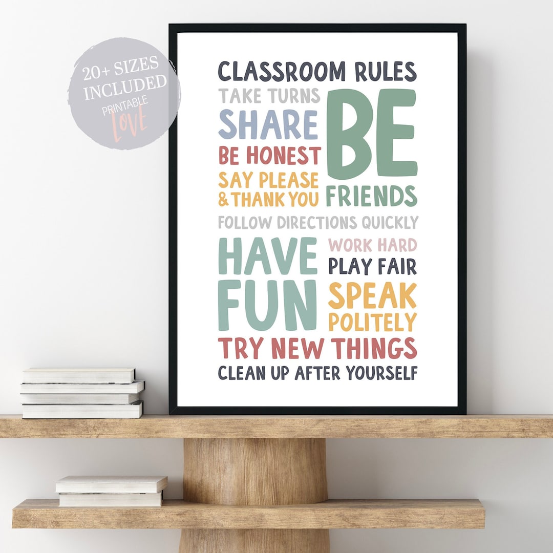 Classroom Rules Print Classroom Decor Learning Printables - Etsy