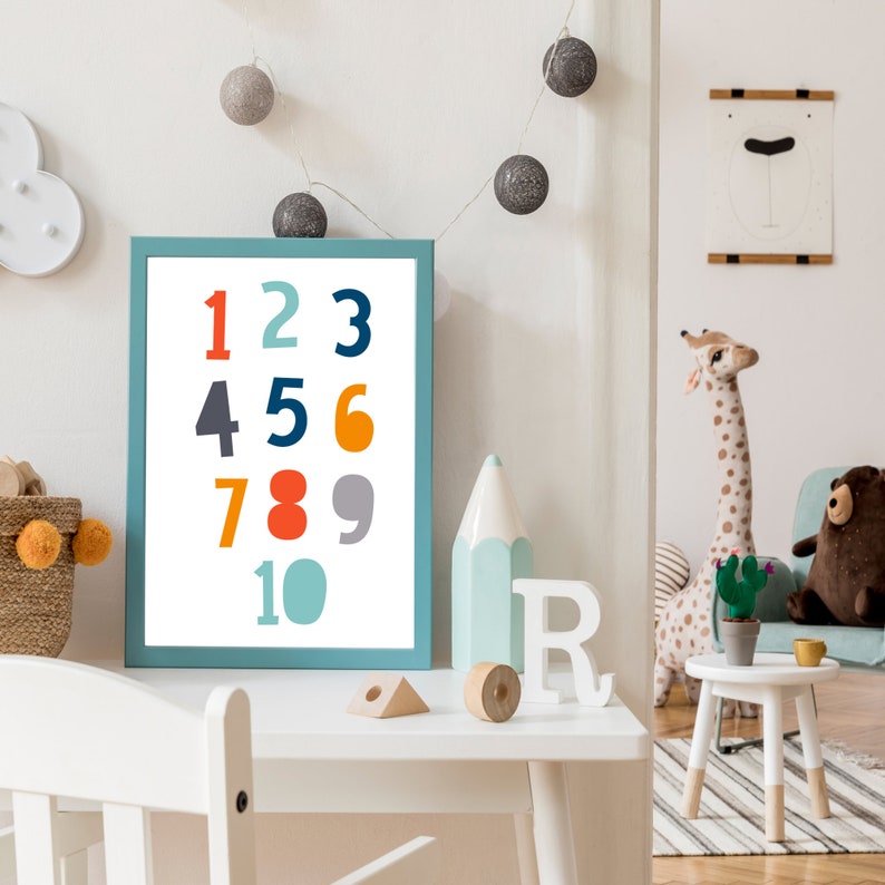 123 Numbers Print Numbers Printable Educational Poster - Etsy