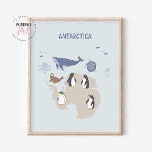 Educational Map Printable, Set of 7 Prints, Animals World Map ...