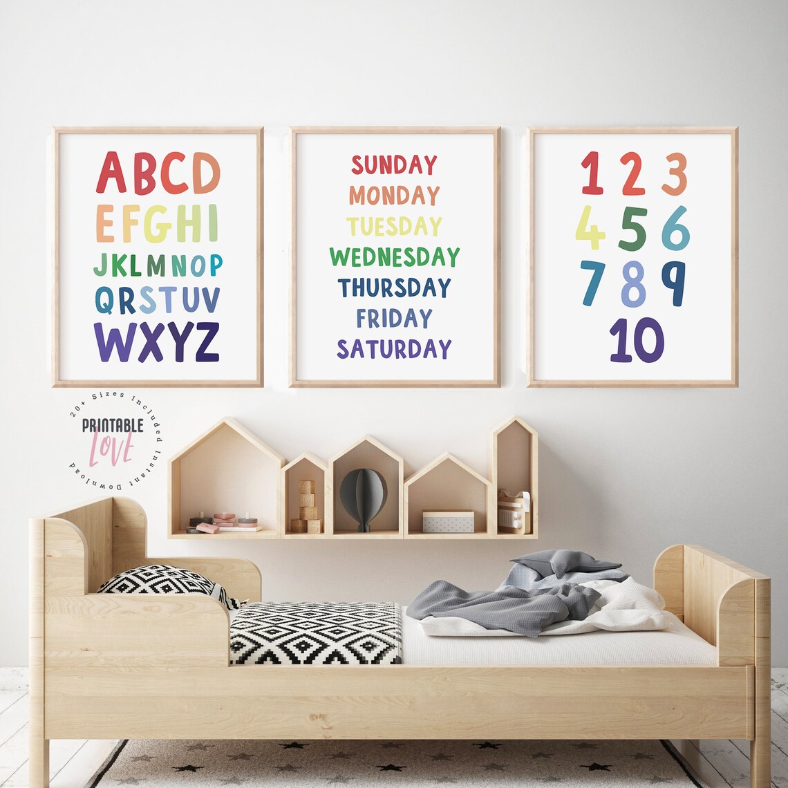 Set of 3 at Home Learning Prints, Rainbow Alphabet, Days of the Week, 1 ...