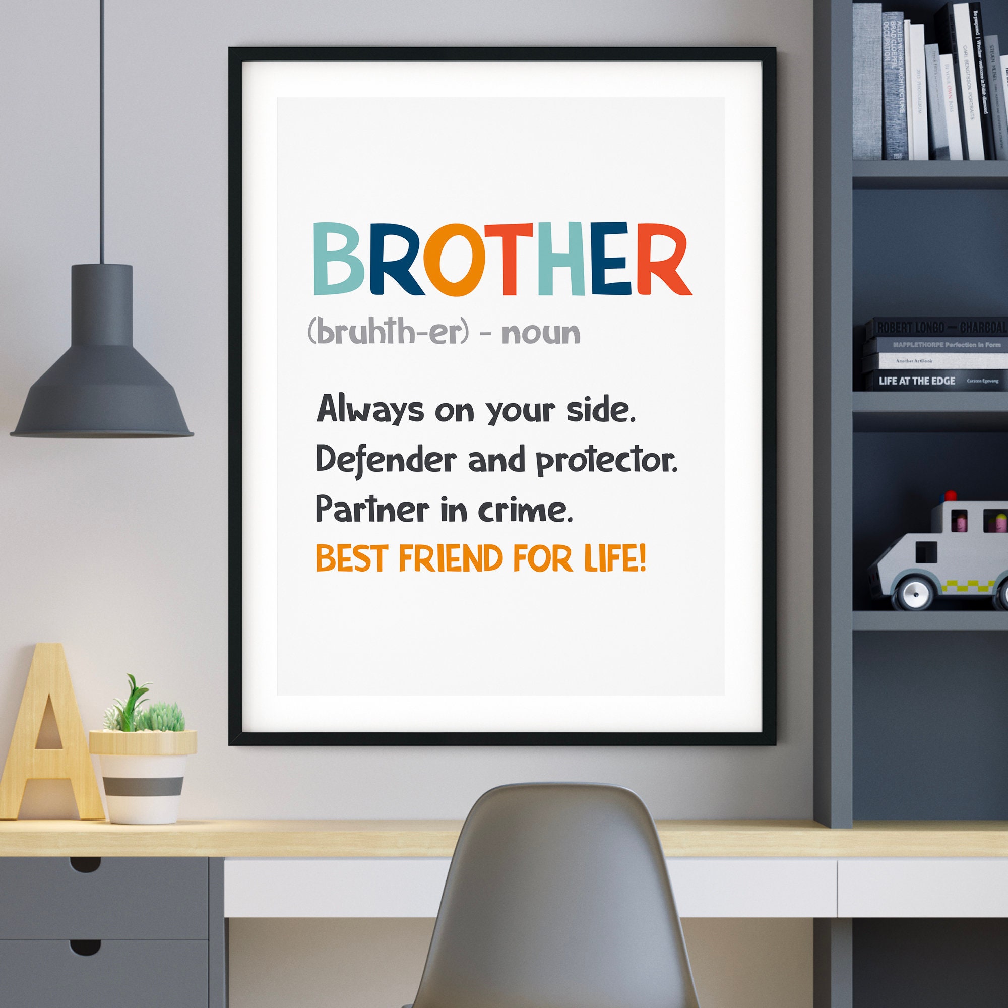 Brother Definition Sign, Kids Room Definition Wall Art, Brothers Quote ...