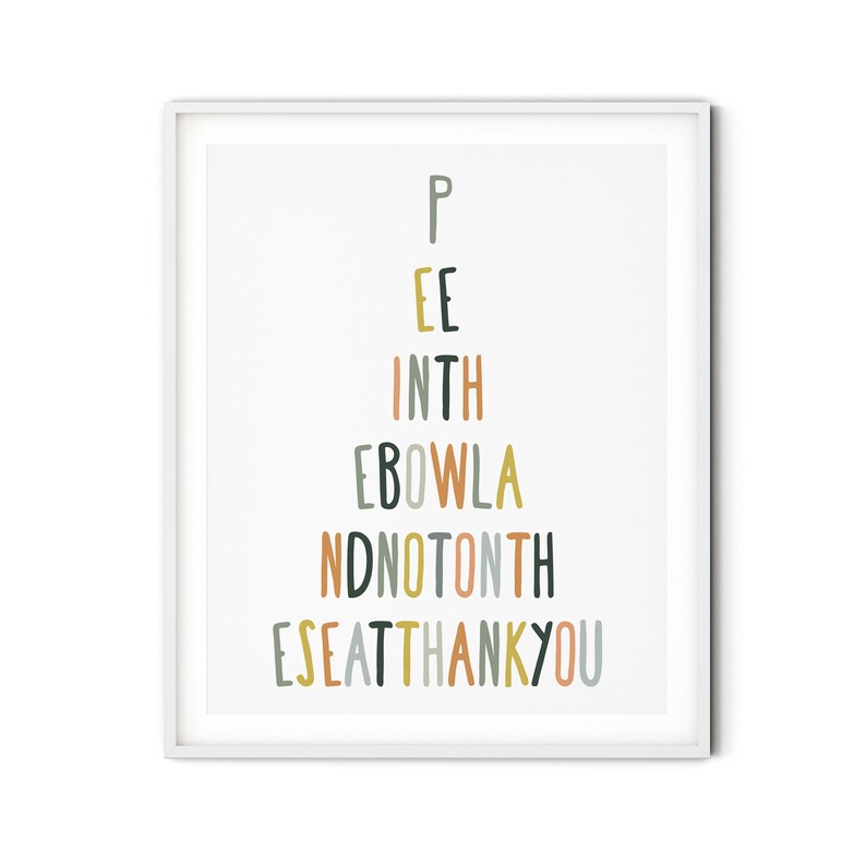 Kids Bathroom Eye Chart Pee in the Toilet Funny Bathroom - Etsy