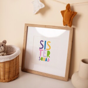 Sister Squad Print, Sisters Printable Art, Sister Quote, Girls Room ...