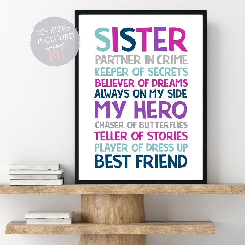 Sister Definition Sign Sister Sign Sisters Quote Girls | Etsy