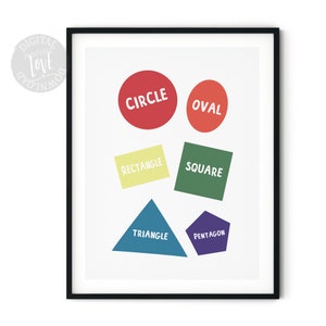 Set of 3 Educational Prints, ABC Alphabet Shapes 123 Numbers Printable ...