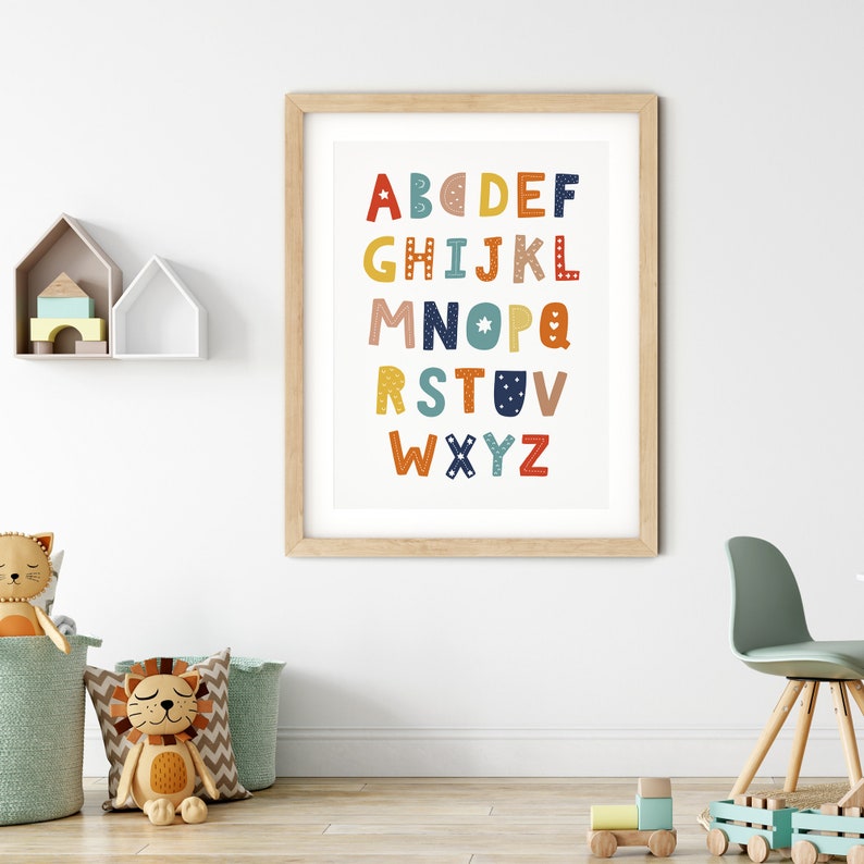 Color Alphabet Print Alphabet Poster ABC Wall Art and Chart - Etsy