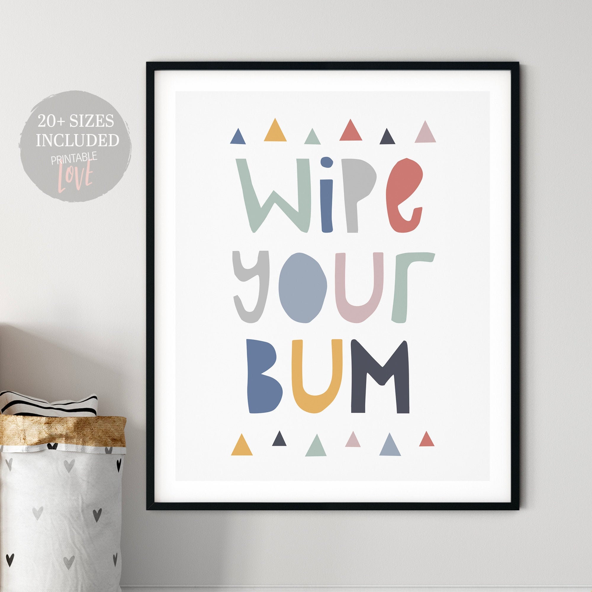 Wipe Your Bum Print Potty Training Decor Bathroom Art - Etsy