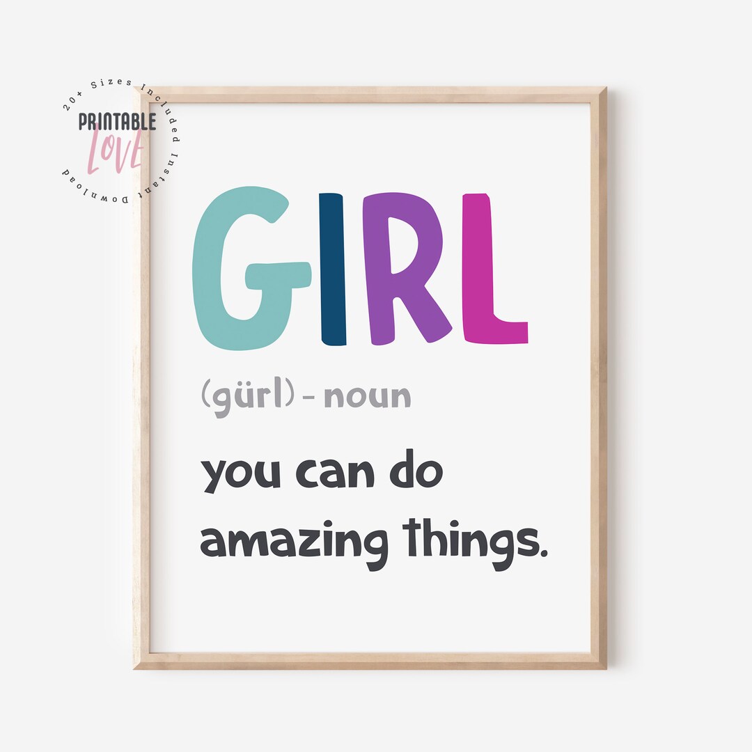 Girl Definition Print, Girls Room Decor, Girls Nursery Decor ...