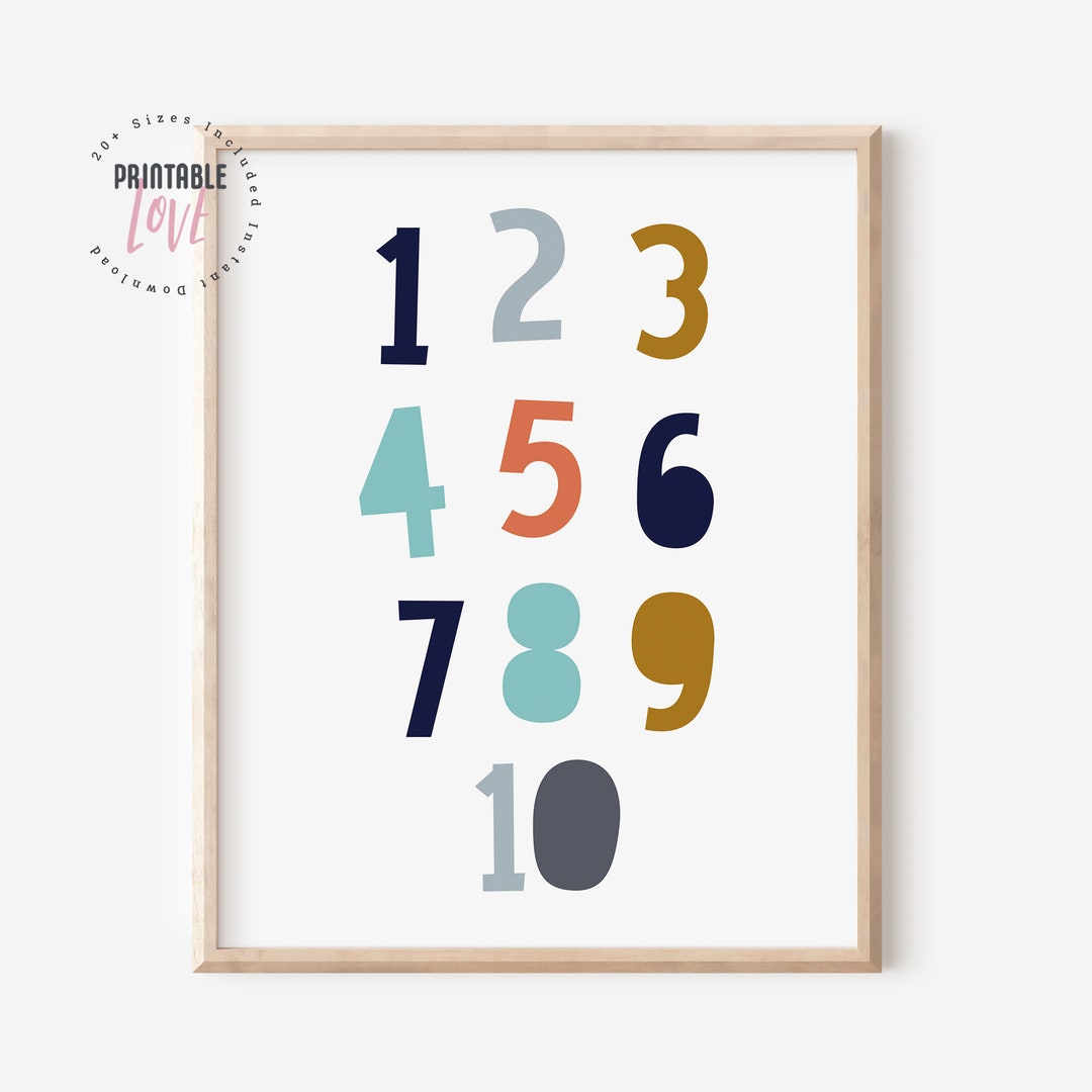 123 Numbers Print, Numbers Printable, Educational Poster, Classroom ...