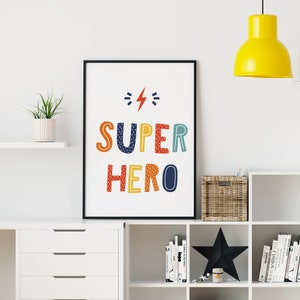 Superhero Print, Kids Room Decor, Kids Wall Art, Nursery Wall Decor ...