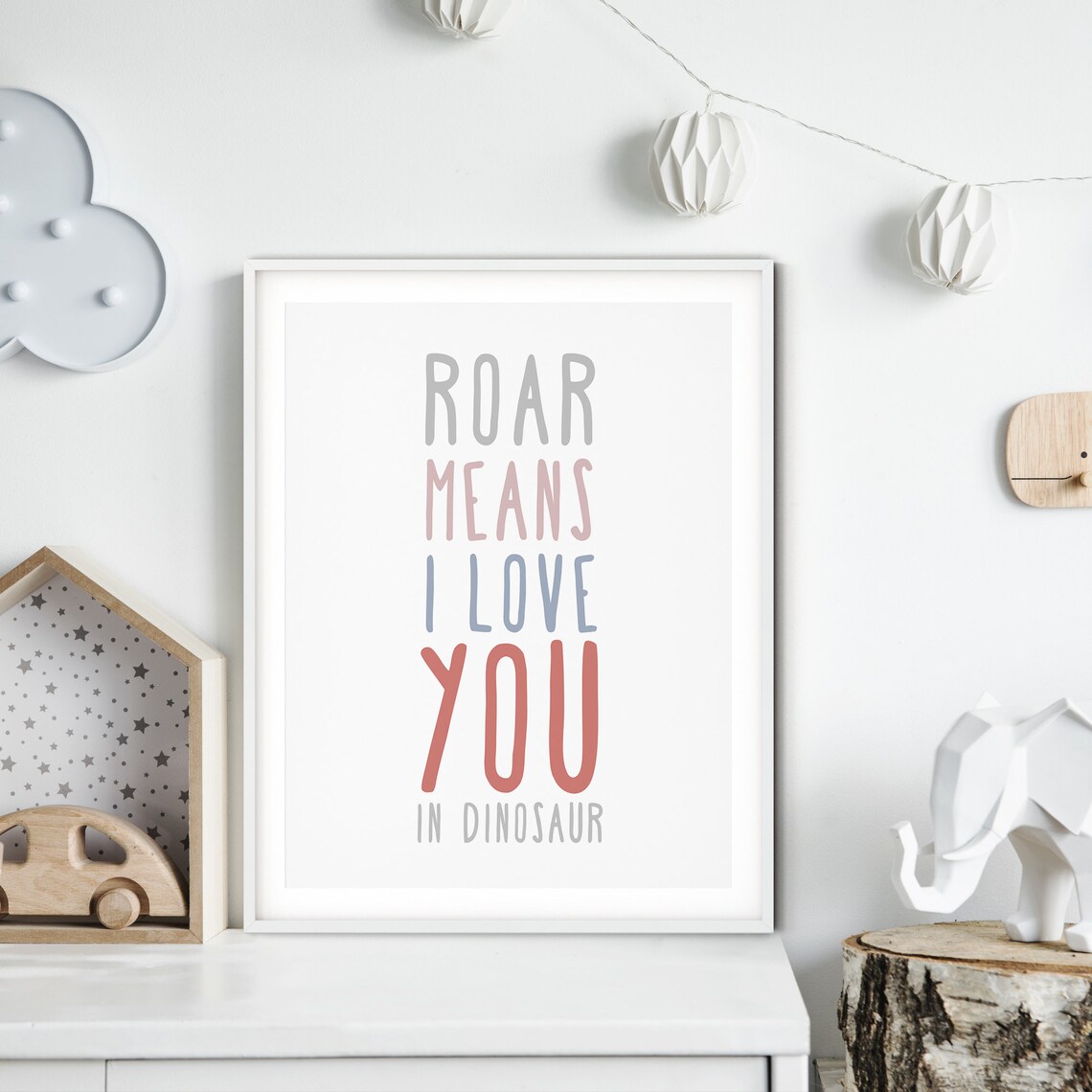 Dinosaur Printable Art Roar Means I Love You in Dinosaur - Etsy