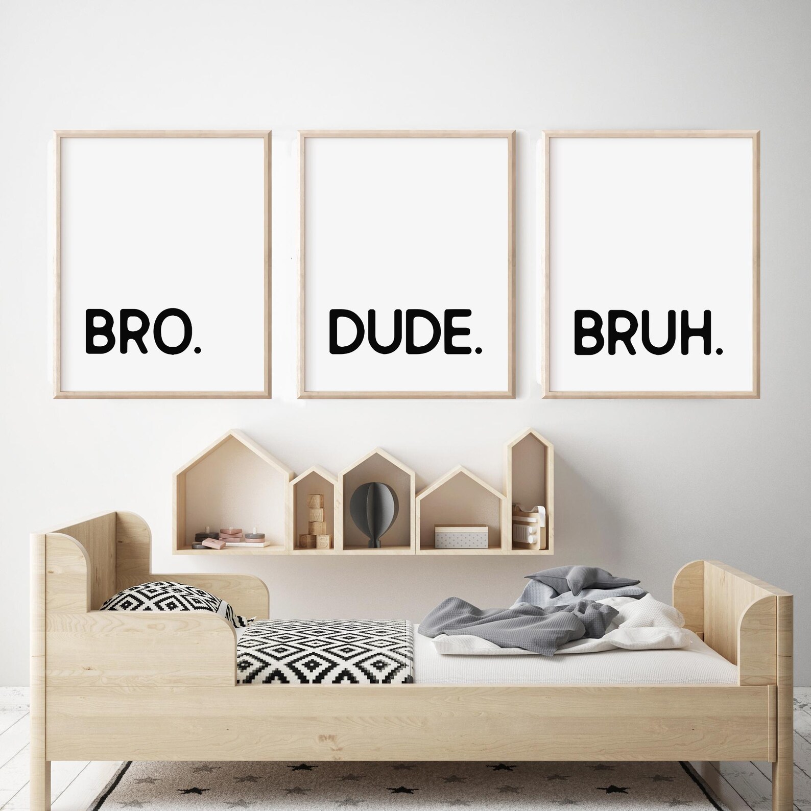 Set of 3 Prints, Bro Dude Bruh Wall Decor, Brothers Printable Wall Art ...