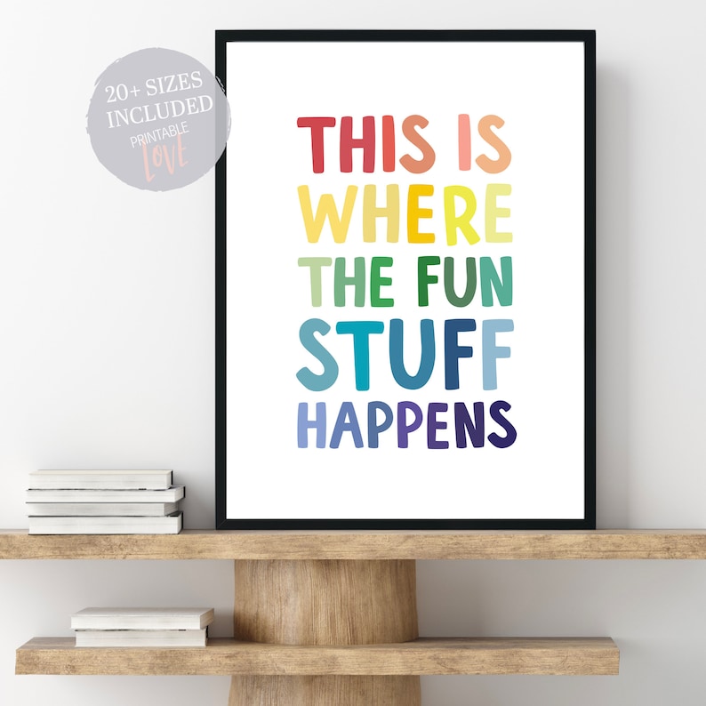 This is Where the Fun Stuff Happens Printable Rainbow | Etsy