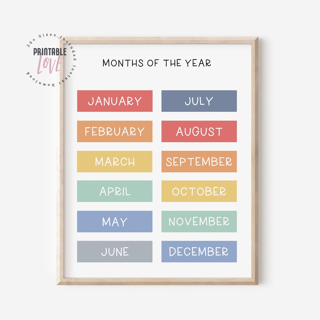 Months of the Year Printable, Classroom Posters, Educational Posters ...