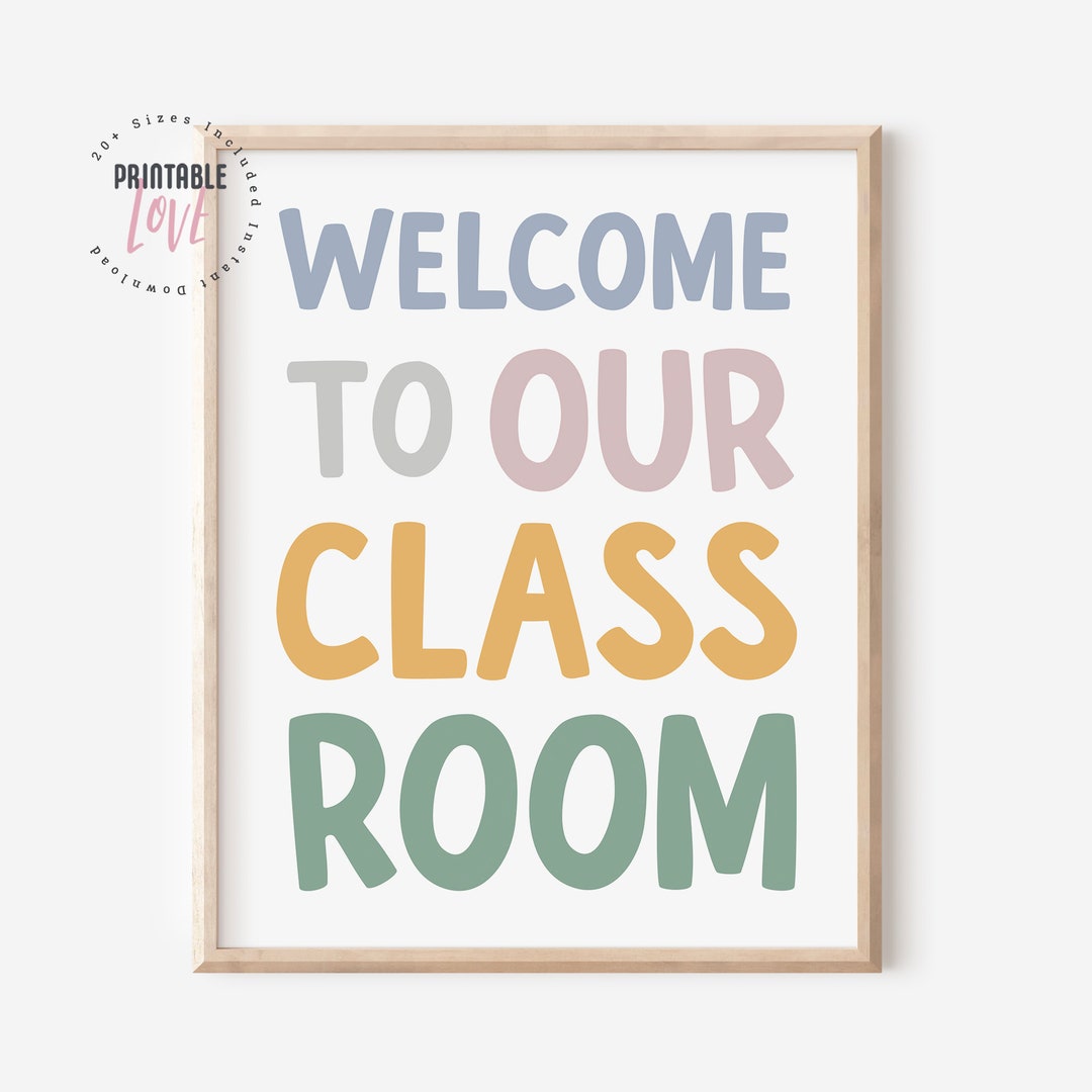 Welcome to Our Classroom Printable Art, Kids Home School Wall Decor ...