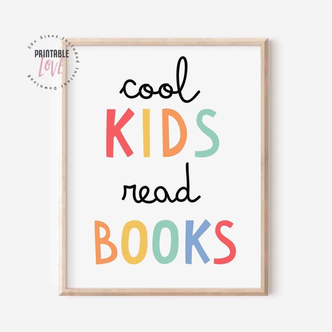 Cool Kids Read Books Print, Reading Quote, Nursery Decor, Classroom ...