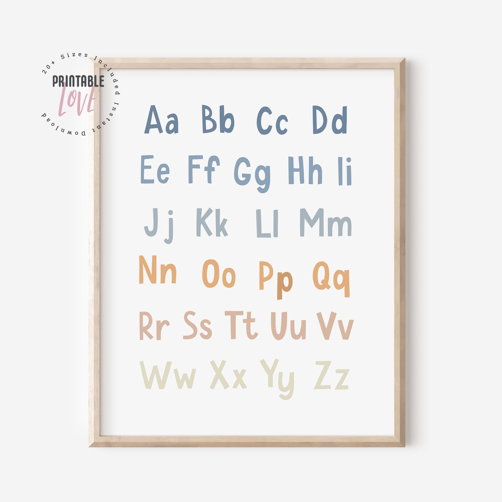 Educational Map Printable, Set of 3 Prints, Green Alphabet Number ...