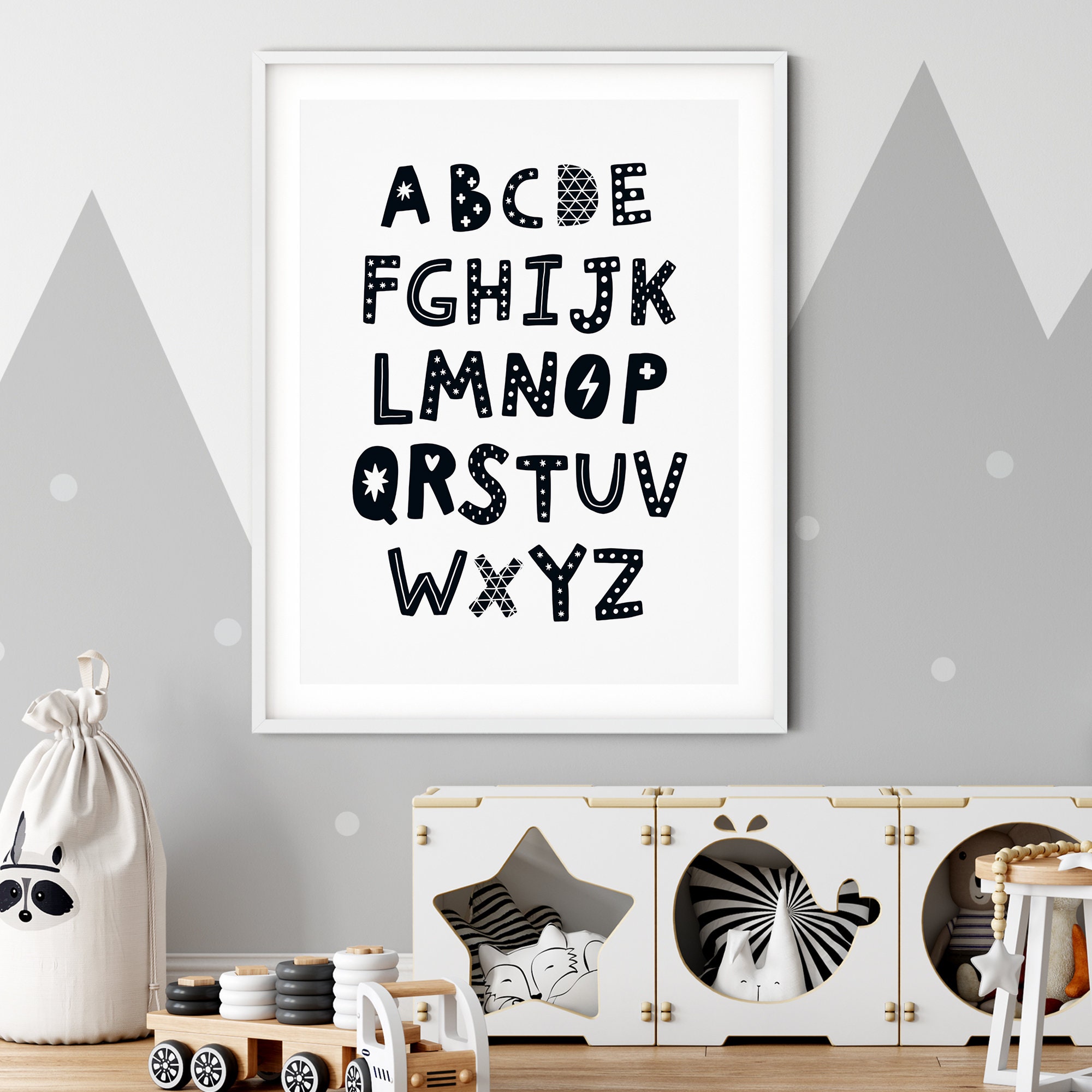 Alphabet Poster Alphabet Print ABC Wall Art ABC Poster | Etsy