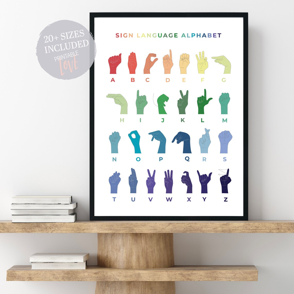 American Sign Language Alphabet Printable, ASL Poster, Sign Language ...