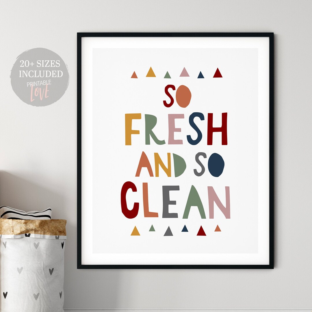 So Fresh and so Clean Print, Kids Bathroom Decor, Bathroom Rules ...
