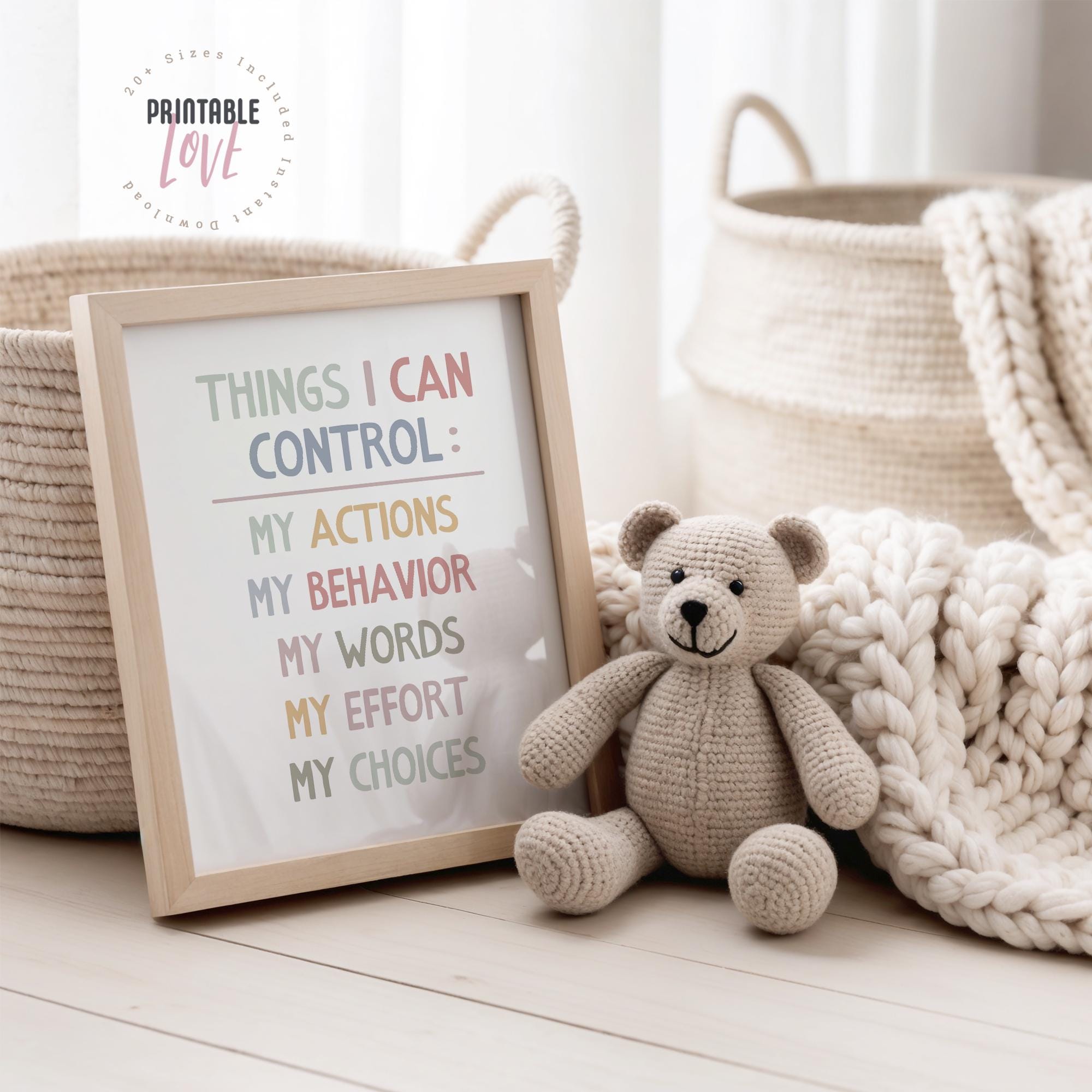 Calming Corner Printable, Things I Can Control Print, Teacher Class ...