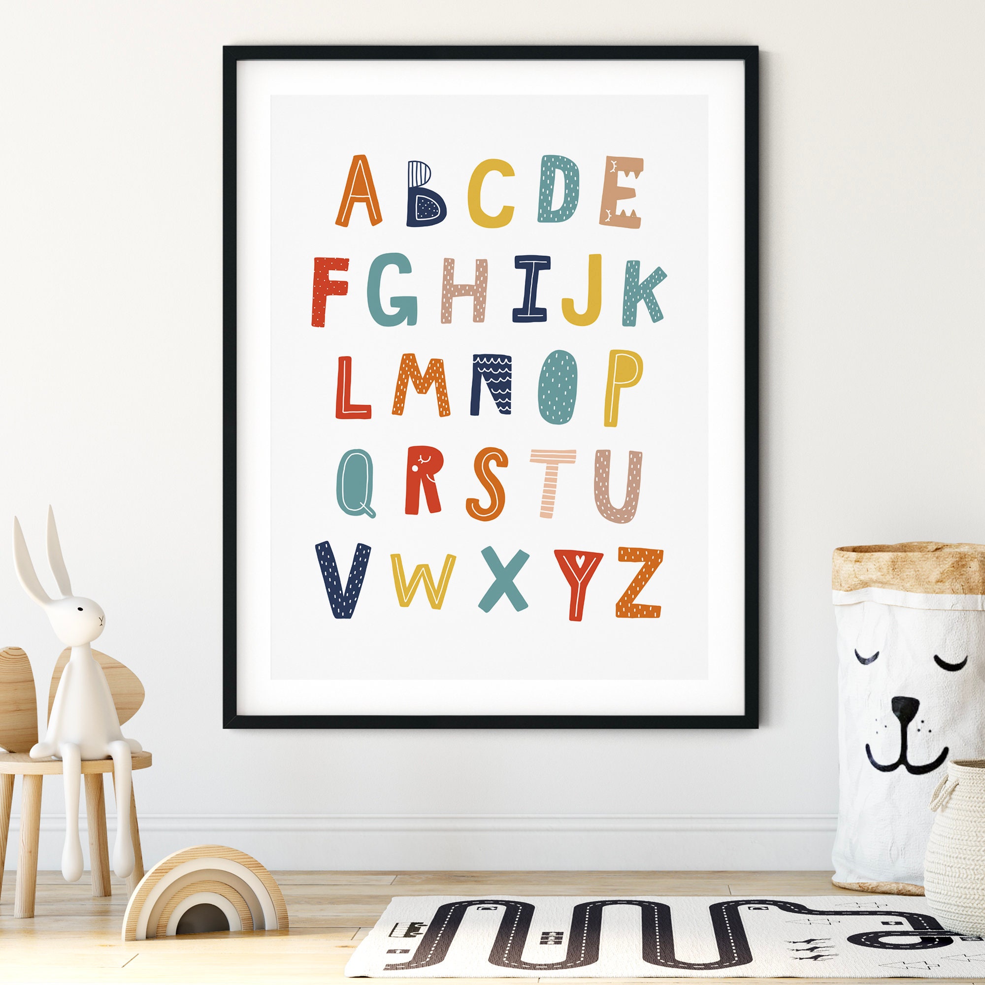 Alphabet Poster Alphabet Print ABC Wall Art ABC Poster | Etsy