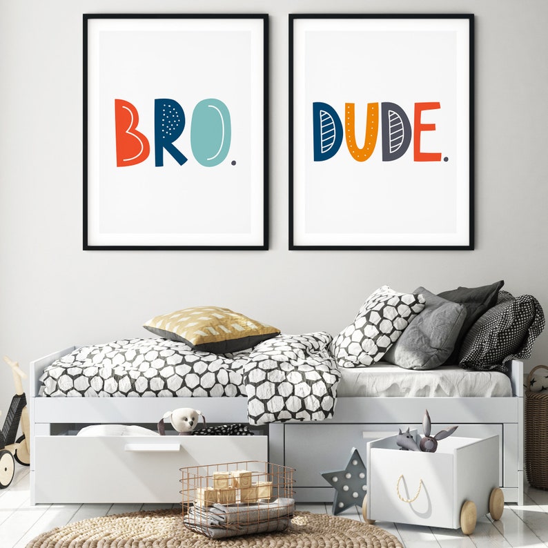 Bro Dude Printable Art Set of 2 Brothers Printable Signs - Etsy