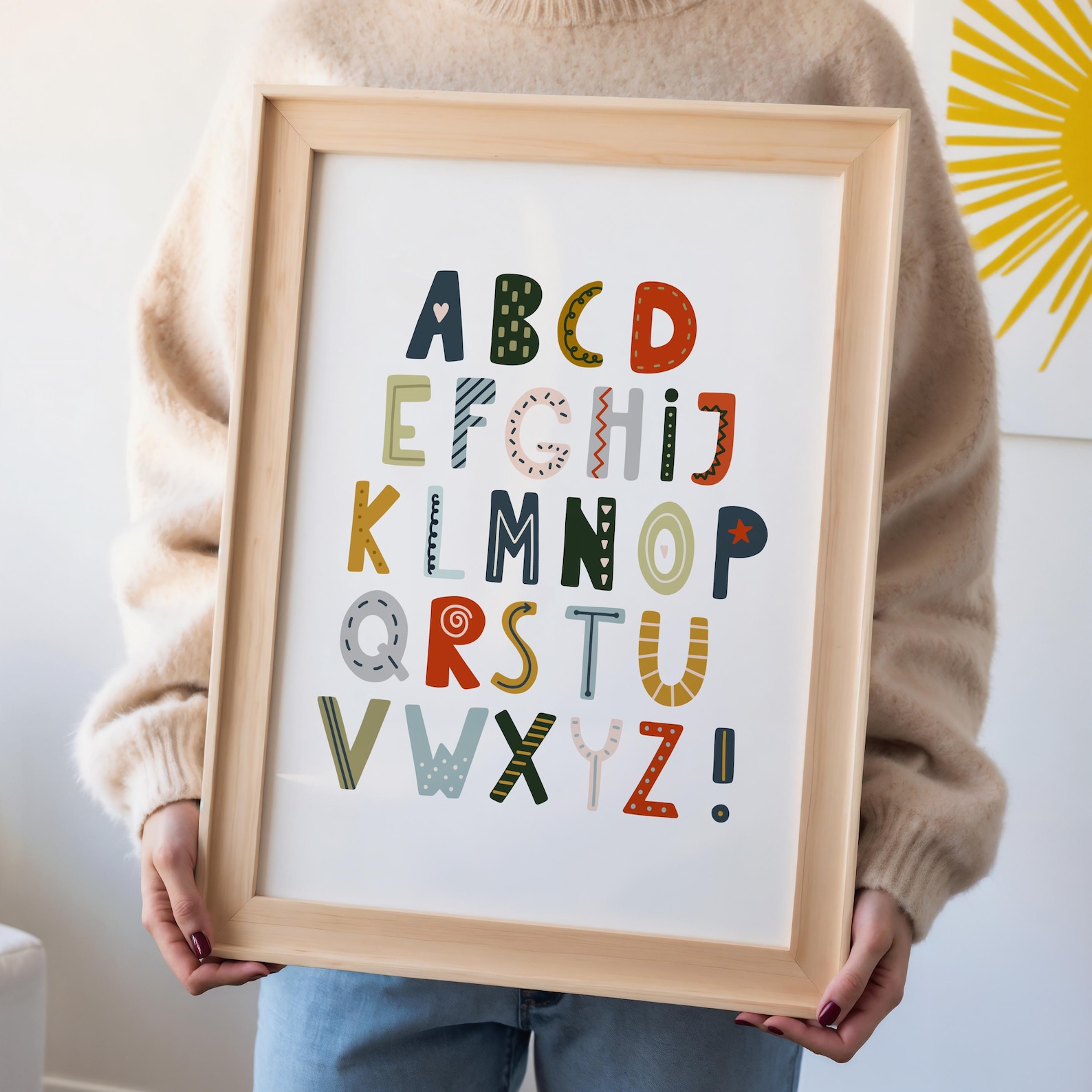 ABC Boys Nursery Print, Alphabet Printable, Scandinavian Kids Room Wall ...