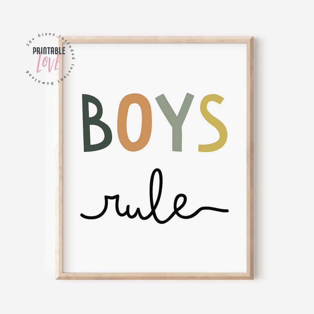 Boys Rule Printable, Boys Bedroom Prints, Boys Room Decor, Art for Boys ...