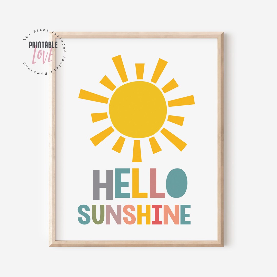 Hello Sunshine Printable, Playroom Quote, Hello Sunshine Print, Nursery ...