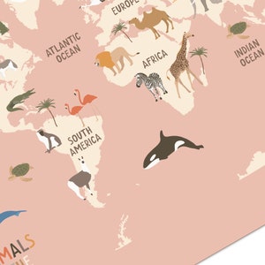 Animals World Map, Kids Animal World Map Printable, UPDATED World Map ...